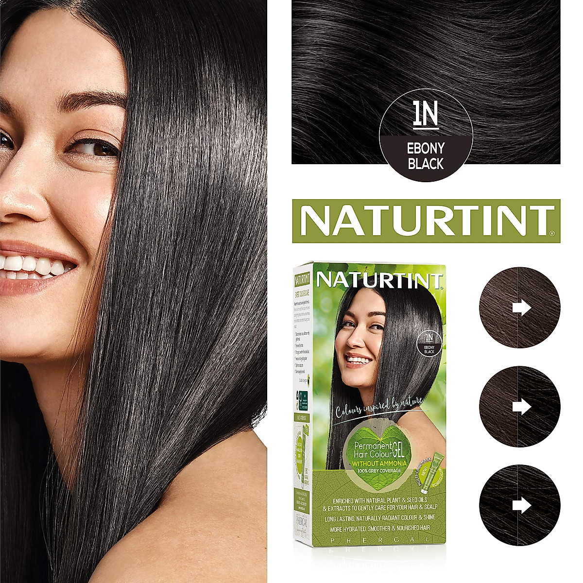 Permanent Hair Color - 1N Ebony Black 1 Box
