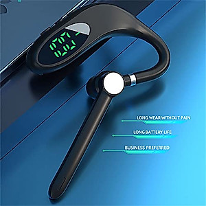 Kmonabie Bluetooth Headset with Microphone, Single Digital Display Wireless Bluetooth Headset 5.0 Wireless Car Driving Earbuds Ipx5 Waterproof Earphone