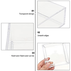 balacoo 2pcs Acrylic Reptile Terrarium Reptile Aquarium Breeding Tank Transparent Reptile Feeding Box Bathing Pool for Frogs Hermit Crabs Lizards Tank