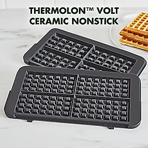 GreenPan Healthy Ceramic Nonstick Reversible Waffle Plates for 6-in-1 Contact Grill and Griddle, Dishwasher Safe, PFAS-Free