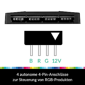 ARCTIC RGB Controller - 4-Pin 12 V-G-R-B Outputs (RGB x 4), Sata Power - Black