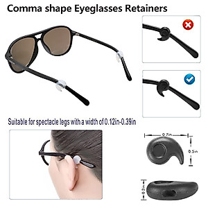 KAJUDA 16 Pairs Glasses Ear Grip, Anti Slip Eyeglass Holder, Silicone Ear Hook Eyeglasses Retainers Eyewear Protectors Temple Tips for Sunglasses, Sports, Study