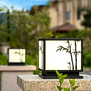 BEMITH Solar Flame Post Lamp Outdoor Three Modes Outdoor Stigma Lamps High Brightness Flickering Flame SMD LED Lighting Solar Powered Fence Column Light, Fit 4x4, 5x5 Or 6x6 Wooden Posts