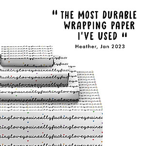 Central 23 Rude Wrapping Paper - I really f**king love you - Funny Wrapping Paper Adult - Inappropriate Gift Wrap - Perfect for Girlfriend or Boyfriend - Birthday Anniversary Valentines Day