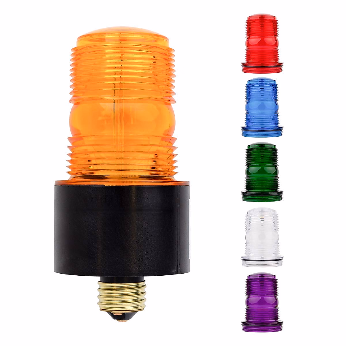 TOMAR 485S-R Microstrobe E26 Medium Bulb Base, 120VAC, Red Lens (Red, Screw-in Base (120 VAC))