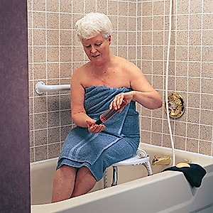 Carex Adjustable Bath and Shower Seat – Shower Stool - Aluminum Bath Seat - Shower Chair with Handle