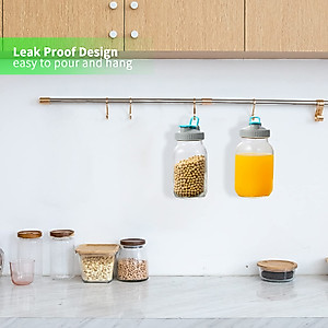 6pcs Regular Mouth Flip Cap Lids for Ball Mason Jar, Leak-free and Airtight, Easy Pouring Spout (Jars Not Included)