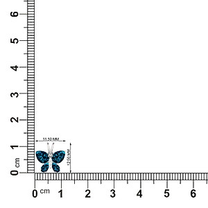 Diamondere Natural and Certified London Blue Topaz and Diamond Butterfly Petite Necklace in 14k White Gold | 1.11 Carat Pendant with Chain
