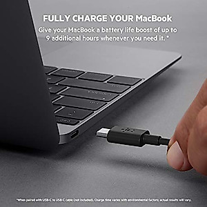 Belkin BoostCharge USB-C PD 20k mAh Power Bank, Portable iPhone Charger, Battery Charger for Apple iPhone, iPad Pro, Samsung Galaxy, & More with USB-C Cable Included - Black