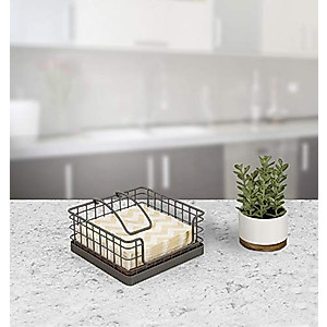 Spectrum Madison Weighted Napkin Holder (Industrial Gray) - Dispenser & Décor for Kitchen, Dining Room, Outdoor, & Bar Tabletop Storage