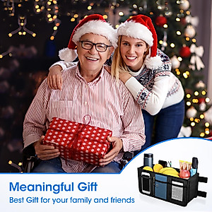 Upgrade Dotday Walker Basket Walker Bag Water Cup Holder, Foldable Walker Storage Bag with Big Capacity & Never Tipping Over, Best Gift for Family - Black (Not Fit Rollator Walkers)