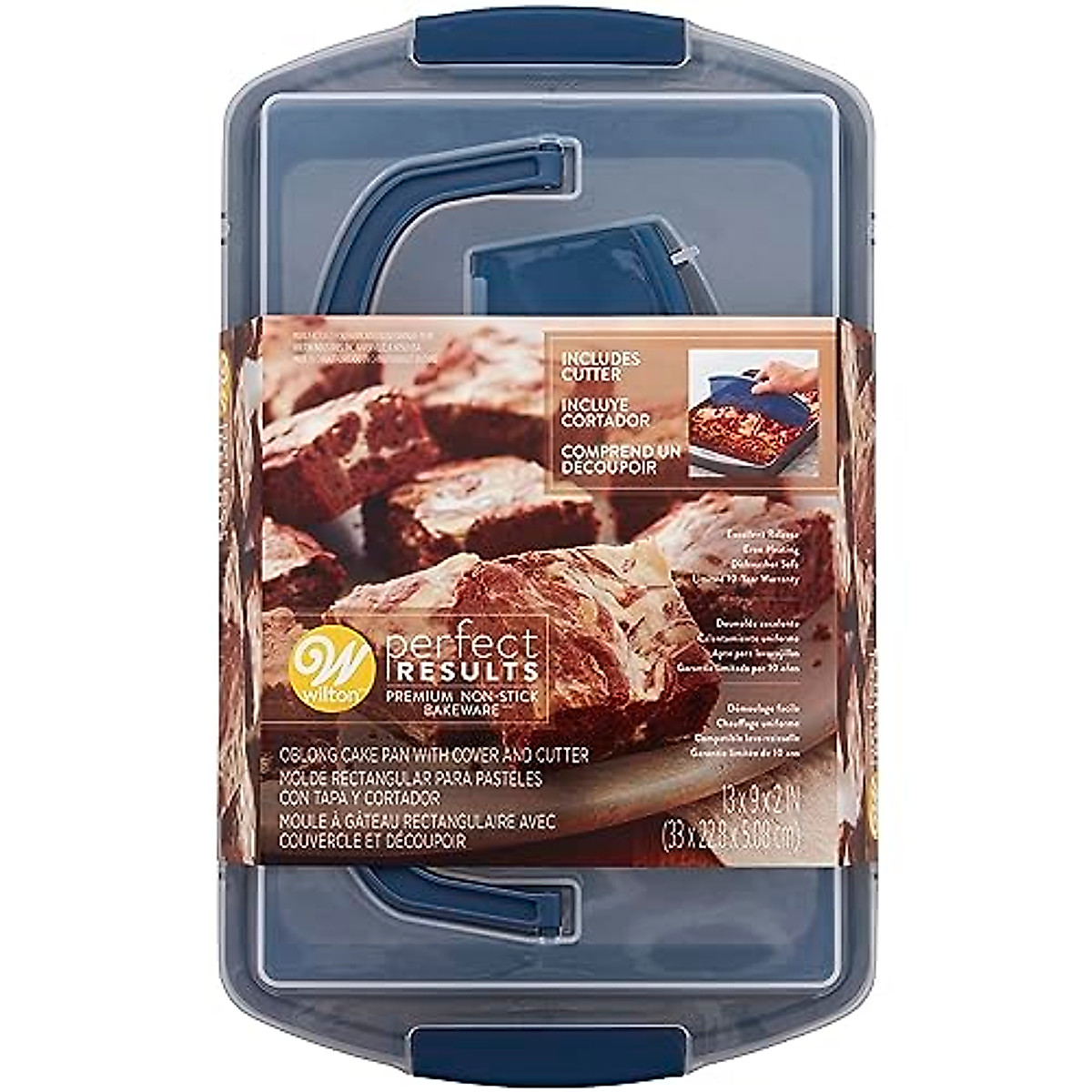 Wilton Perfect Results Non-Stick Oblong Cake Pan Set - Bake, Transport and Serve a Delicious Cakes, Brownies, Casseroles, 3-Piece, 13 x 9-Inch