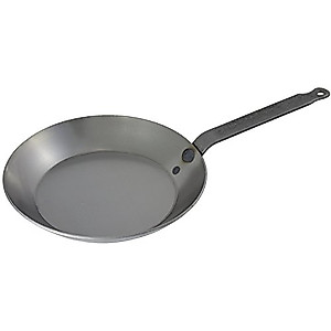 Matfer Bourgeat, Gray 0 Black Steel Round Frying Pan, 10 1/4-Inch