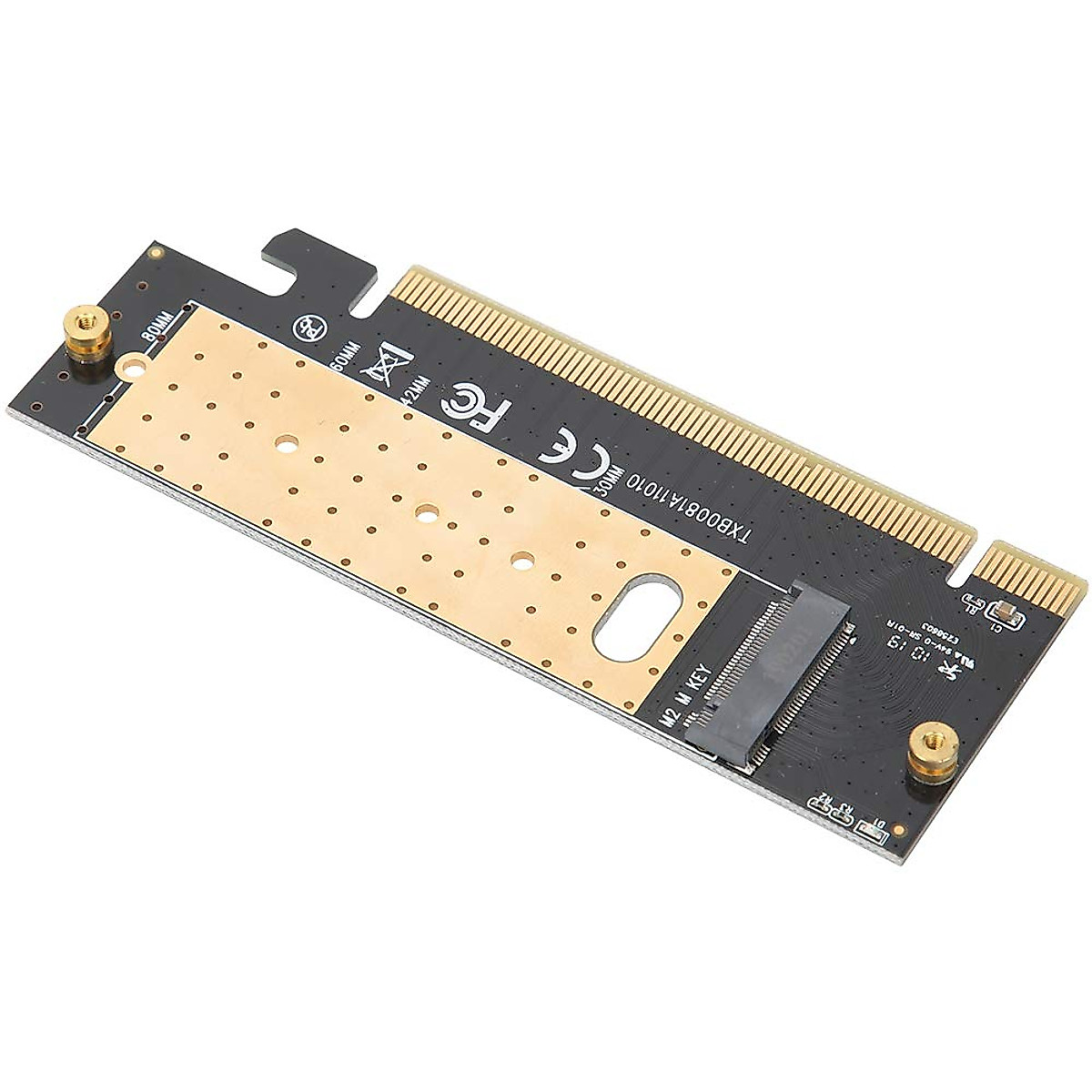 Shanrya Adapter Card, M Key M.2 to PCIE3.0 x16 SSD, PCI Express 16x Stable Performance for Hard Drives Computer