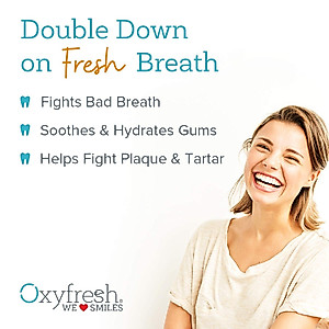 Oxyfresh Premium Fresh Breath Lemon Mint Mouthwash 16 oz. + Bad Breath Lemon Mint Toothpaste 5oz. | Fluoride Free | Alcohol Free | Dye Free | Made w/Zinc & Xylitol