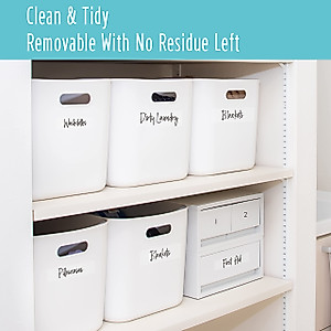 242 Pcs Laundry Room Organization Labels Printed Customizable Water Resistant Stickers with Perforation Line in Various Sizes for Bathroom Laundry Closet Farmhouse Containers Bins