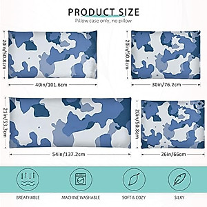 Blue Camo Pillowcase for Hair and Skin Body Pillow Cover Body Pillow Case Standard Size 20"X 26" Velvet Pillow Cases with Zipper for Pillow
