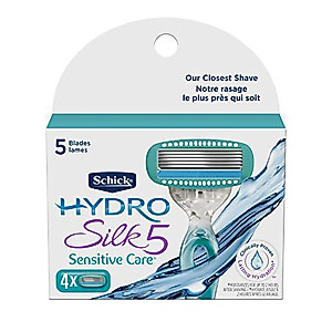 Schick Hydro Silk Moisturizing Razor Blade Refills for Women with Shower Hanger, 4 Count