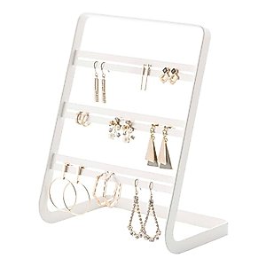 YAMAZAKI Home Earring Display Stand-Holder Steel | Jewelry Organizer, One Size, White