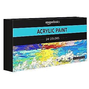 Amazon Basics Acrylic Paint Tubes, 24 Colors