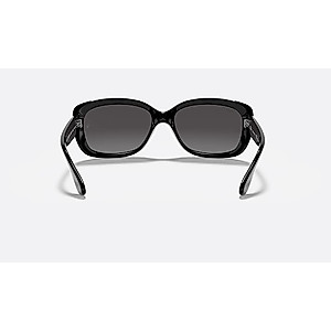 Ray-Ban RB4101 JACKIE OHH Rectangular Sunglasses For Women, Shiny Black/Grey Gradient Dark Grey Polarized, 58 mm+ BUNDLE with Designer iWear Eyewear Kit
