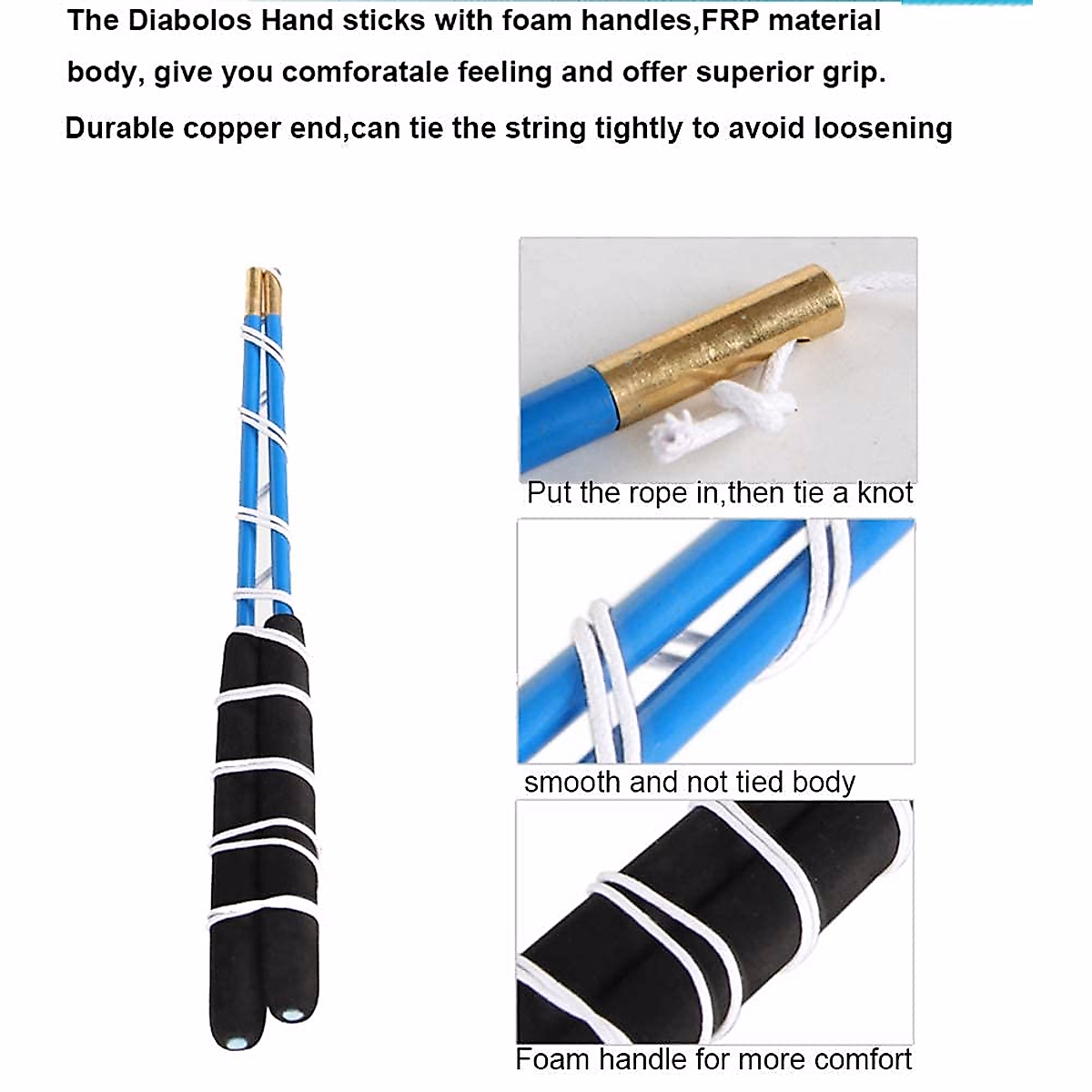 HenMerry Diabolo Chinese Yoyo Set,Triple Bearing Diabolo Chinese Yo-yos Juggling Toys Colorful LED Diabolo with Diablo Sticks, Diabolo String&Net Bag, Easier Start/Faster/Stable&Lasts Longer (Clear)