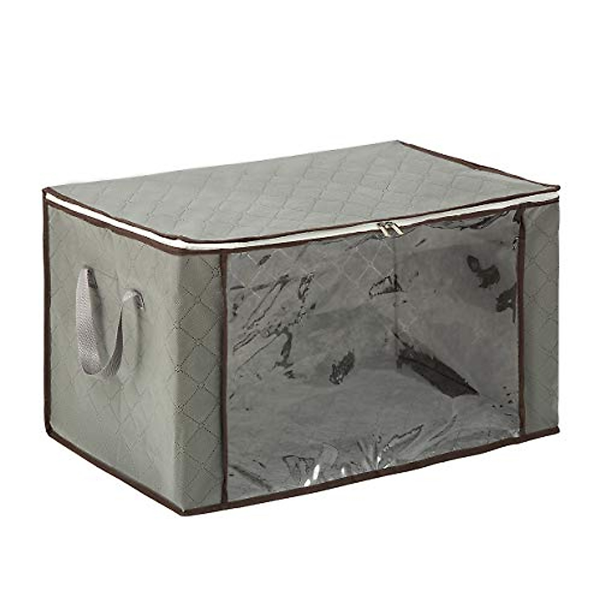 Large Capacity Clothes Storage Bags, Closet Organizer Clothes Storage Bags Organizer with Reinforced Handle,Thick Fabric for Comforters,Blankets, Bedding, Foldable with Sturdy Zipper(4-pack)