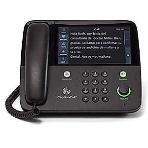 CaptionCall 67Tb Amplified Captioned Corded Home Telephone with Touch Screen, 58dB Amplification, Caller ID, Answering Machine, Bluetooth, Loud Ringer for Hearing Impaired