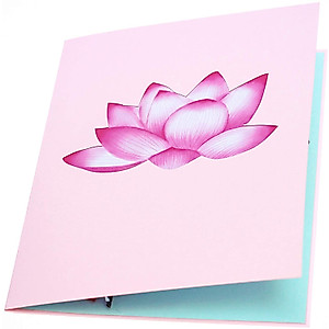 PopLife Blue Dragonfly and Lotus 3D Pop Up Card - Mother's Day, Valentine's Day, Birthday, Thank you, Get Well, Anniversary - for Friends, Sister, Wife, Grandma, Daughter, Girlfriend