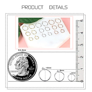 Fiasaso 3 Pairs 925 Sterling Silver Hoop Earrings For Women Small Hoop Earrings Sleeper Earrings Piercing Jewelry Set 6MM 8MM 10MM Silver Tone