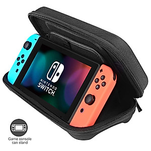 TYUOBOX Switch Carrying Case - Protective Hard Shell Travel Switch Case for Nintendo Switch/Switch OLED Console & Accessories, Carry 20 Games Cartridges Pouch, Black