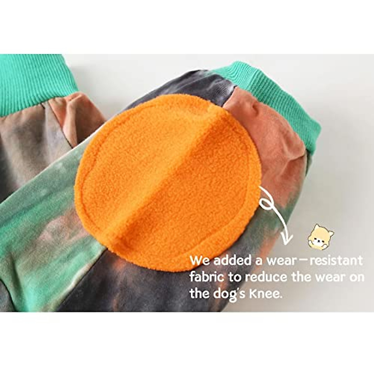 PriPre Dog T Shirt Striped Tie Dye Dog Clothes for Large Dogs Breathable Stretchy Cotton Clothes Dog Pajamas (GreenOrange, Medium)