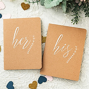 Calculs Vow Books Kraft Wedding Vows Set of 2 His and Hers Bridal Shower Gifts Keepsake His and Her Printing