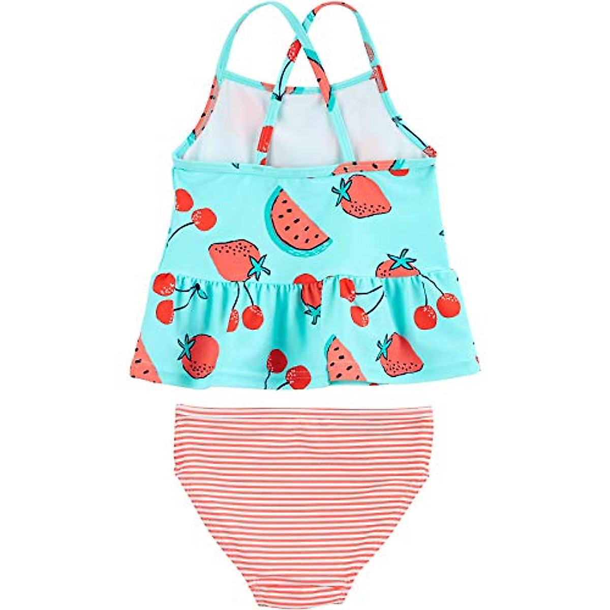 Simple Joys by Carter's Toddler Girls' 3-Piece Assorted Rashguard Sets, Rose/Teal Blue, Strawberry/Whale, 3T