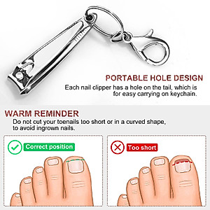 Nail Clippers, Toenail Clippers, Fingernail Clipper Cutters, Stainless Steel Toe Nail Clippers with Sharp Curved Blades and File, Nail Clippers for Men Women Kids(Large & Small)