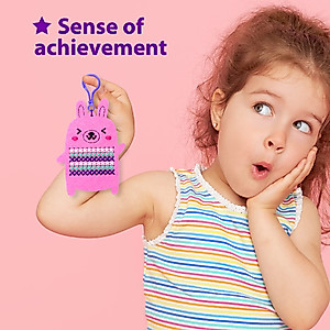 KRAFUN Beginner My First Cross Stitch Kit for Kids Arts & Crafts, 6 Easy Projects of Felt Keyring, Bag, Pillow Craft, Instructions, Gift for Girls and Boys, Learn DIY Crafting, Embroidery