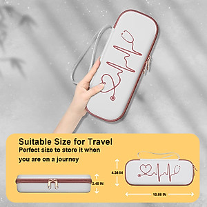 BOVKE Stethoscope Case Bag for 3M Littmann Classic III, Lightweight II S.E, Cardiology IV, MDF Acoustica Lightweight Stethoscopes - Extra Pocket fits Nurse Accessories for Work, White Rosegold
