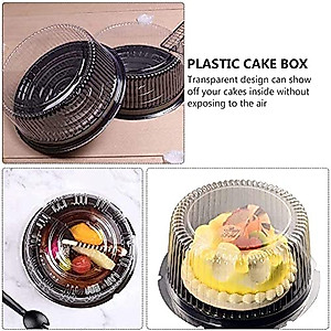 Fnoko 8 Inch Plastic Cake Container with Clear Dome Lid 7 Inch Round Cake Boards - Cake Holder with Lid is for Cake Supplies, 10 Pack of Each (8 inch)