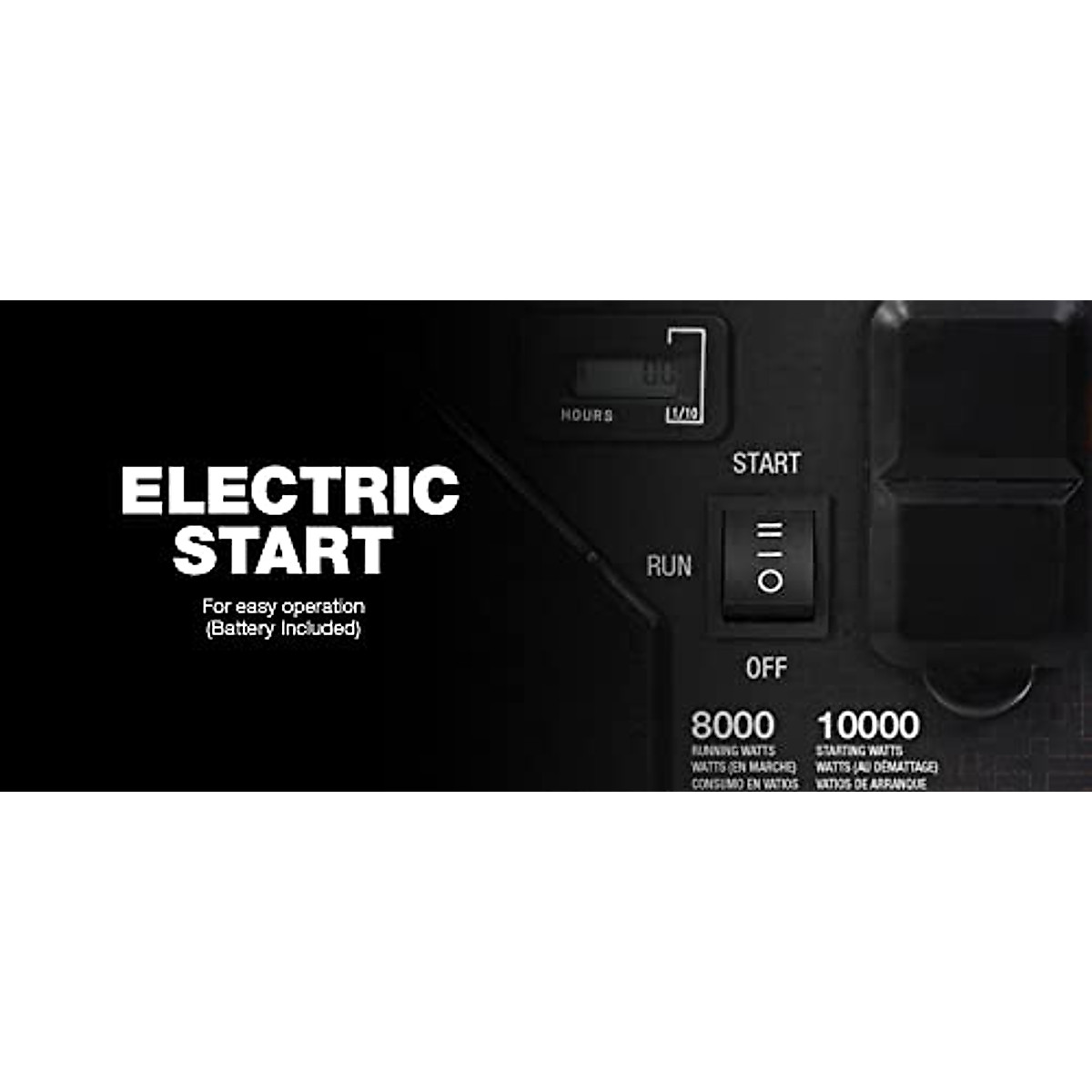 Generac 7676 GP8000E 8,000-Watt Gas-Powered Portable Generator - Electric Start with COsense - Powerrush Advanced Technology - Reliable Power for Emergencies and Recreation - CARB Compliant