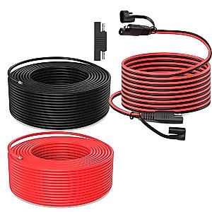 Bateria Power 100FT Red+Black10AWG Solar Extension Cable + SAE Extension Cable 10 Feet SAE to SAE Quick Disconnect Connector for Outdoor Automotive RV Boat Marine Solar Panel