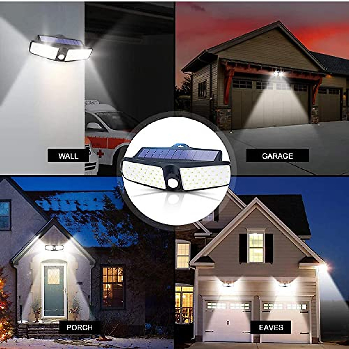 YOOMAO 100 LED Super Bright Outdoor Solar Lamp PIR Motion Sensor IP65 Waterproof Wall Light 270 ° Wide-Angle Lighting Garden Lights