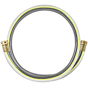 Worth Garden Lead-In Short Hose 3/4 in. x 4 ft. No leak, Durable and Lightweight PVC Grey Water Hose with Solid Aluminum Hose Fittings, Male to Female Fittings, 8 YEARS WARRANTY