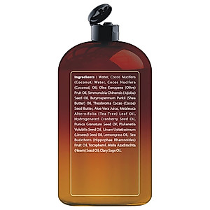 First Botany, ALL Natural Body Wash, Fights Body Odor, Athlete's Foot, Jock Itch, Dandruff, Acne, Eczema, Shower Gel for Women & Men, Skin Cleanser -16 fl oz (Tea Tree, Lemon Grass, Clary Sage)