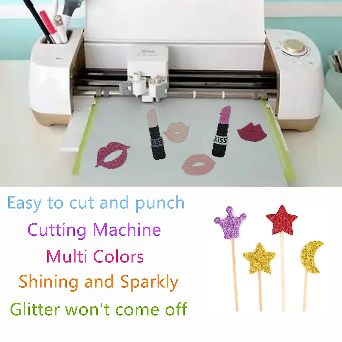 Hysiwen 20 Sheets White Glitter Cardstock, 250gsm/92lb A4 Sparkly Paper for Making Cards, Invitations, Paper Crafts, Party Decoration