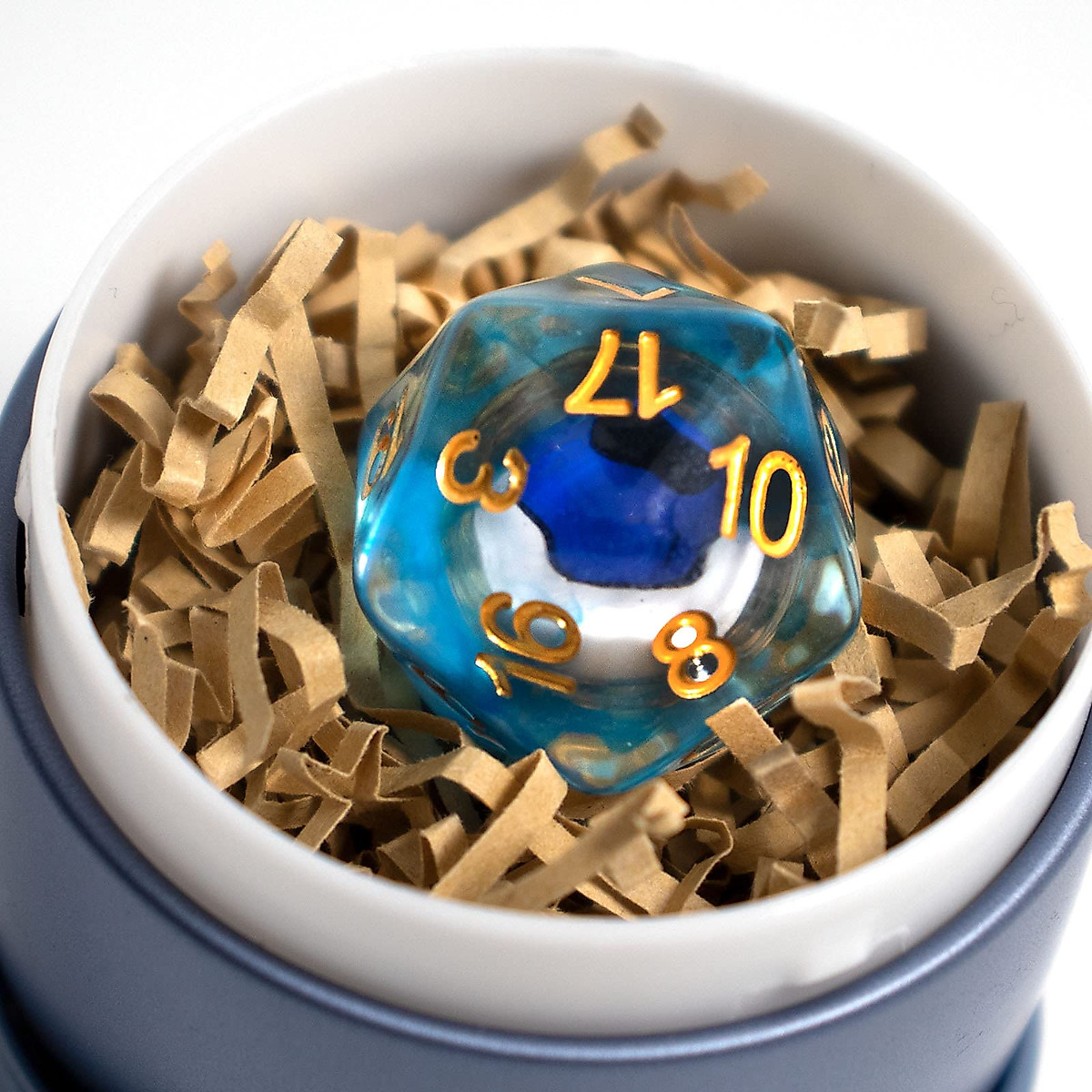 DND Eyeball Dice with Metal Box, Byhoo D20 Dice of Dungeons and Dragons, DND Eye Dice with Case Set - Board Game 5e DND Accessories Handmade Dice for Tabletop RPG Game Starter Beginner