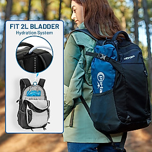 PORTAL 35L Waterproof Hiking Backpack, Lightweight Backpack for Camping Outdoor Sports Travel Daypack Black