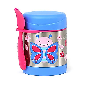 Skip Hop Baby Zoo Little Kid and Toddler Blossom Butterfly Insulated Food Jar and Spork Set, Multi, 11 fl oz
