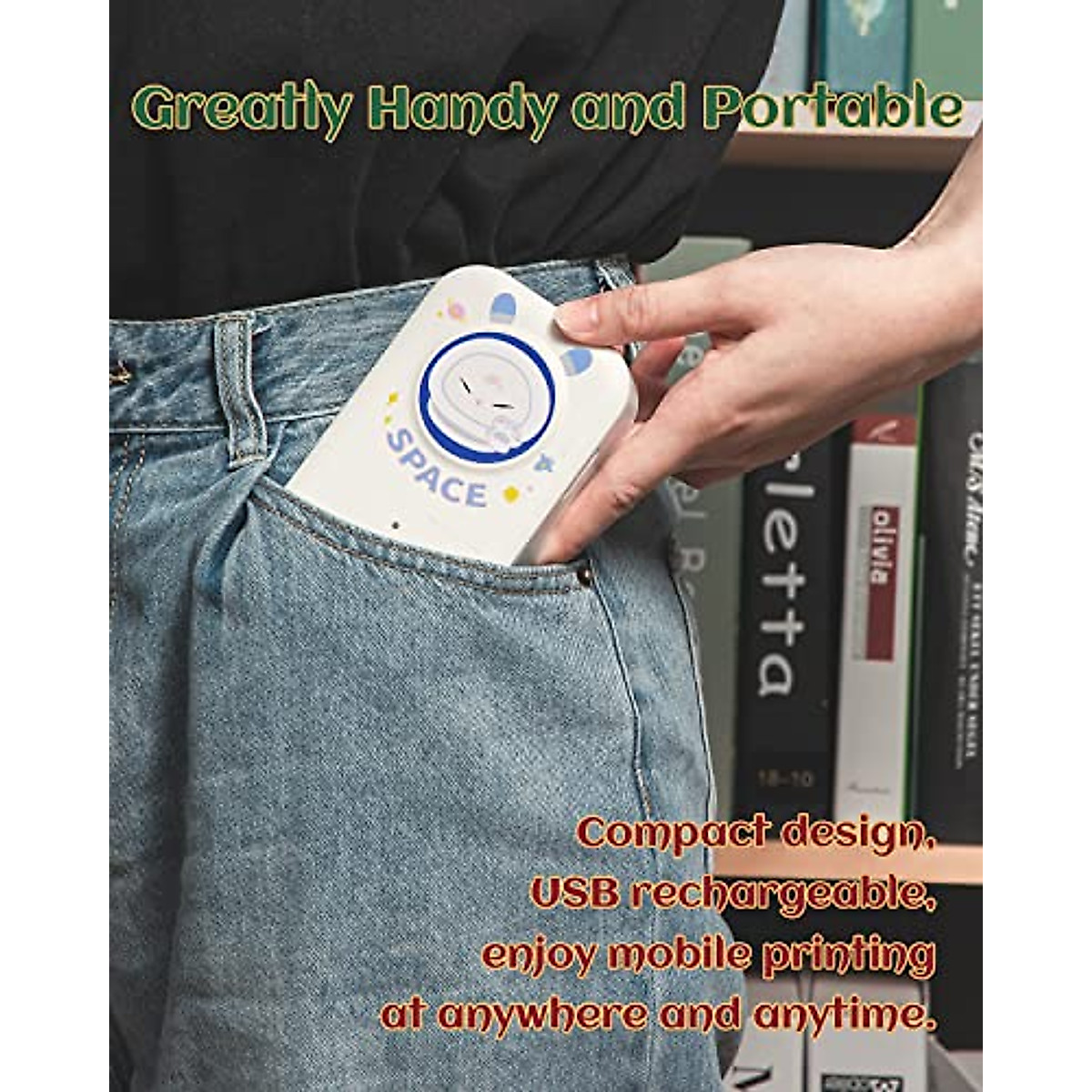 Memoking D30 Cute Label Maker - Upgraded D30 Thermal Label Printer Bluetooth Thermal Label Maker Thermal Label Maker Machine, Compact Bluetooth Label Sticker Printer