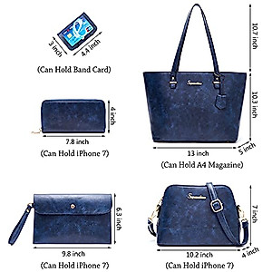 Soperwillton Purse and Wallet Set for Women Handbag Ladies Tote Shoulder Bag Hobo Satchel Purse 5pcs