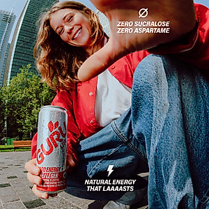 GURU Organic Energy Drinks Variety Pack, Clean Energy Drink with Plant Based Natural Caffeine from Green Tea, Gluten Free and Vegan, 140MG Caffeine, Healthy Drinks, 12 oz (Pack of 12)